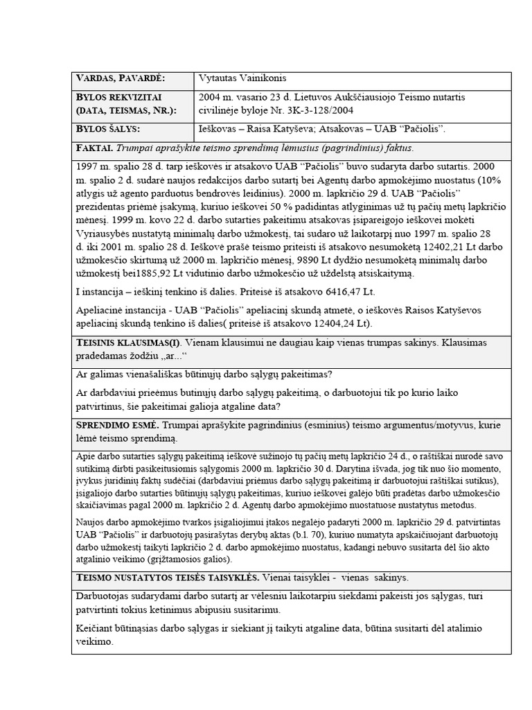 Bylos Analizes Forma | PDF