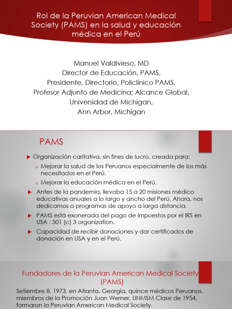 Rol de PAMS en La Salud y Educacion Medica en El Peru. FINAL | PDF | Perú | Medicina