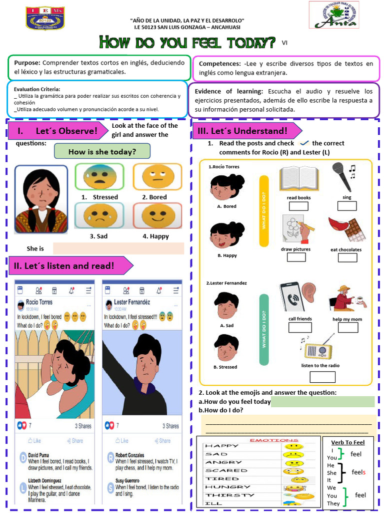 lesson 2 unit 2 2nd grade CORRECT WORKSHEET | PDF | Lingüística | Comunicación humana