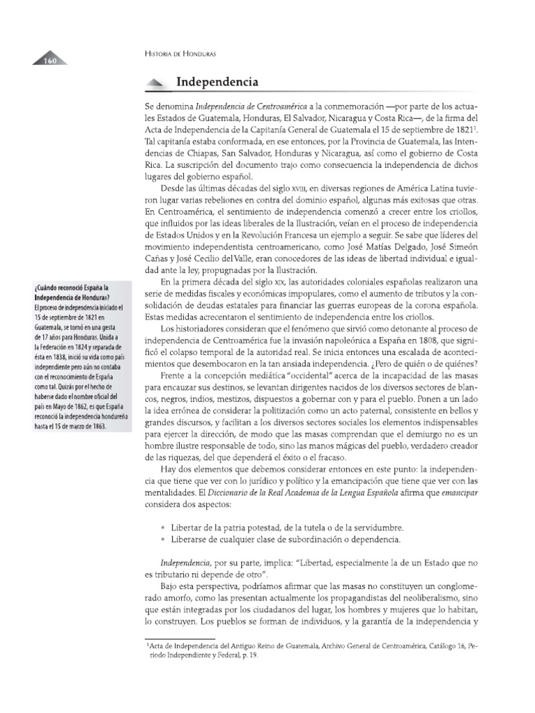 Independencia de Centroamérica | PDF