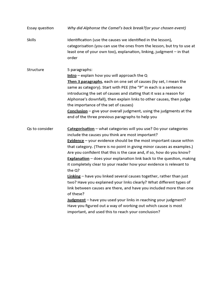 HW Essay Structure-1 | PDF