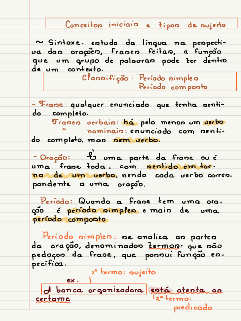 Sintaxe Do Período Simples | PDF