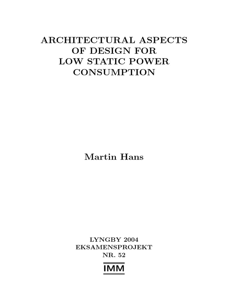 Low Static Power Design Architecture | PDF | Cmos | Mosfet