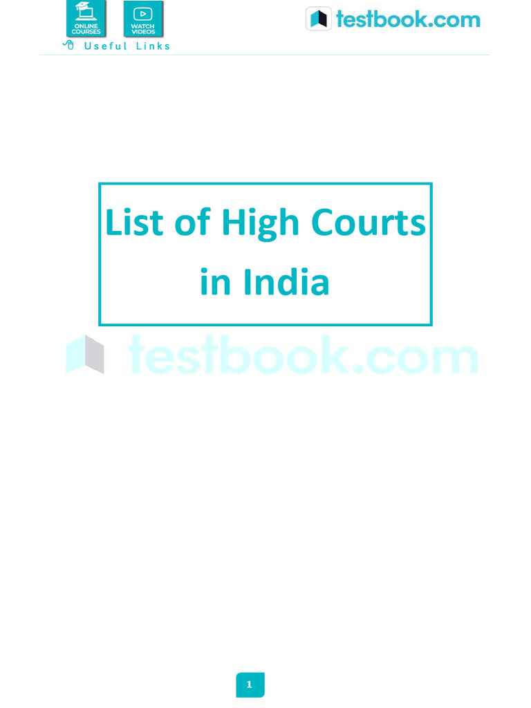 List of High Courts in India 9a590df8 | PDF | Common Law | Government