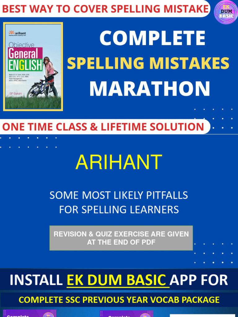 1690735785686arihant Spelling Mistakes Final PDF | PDF | Etiquette