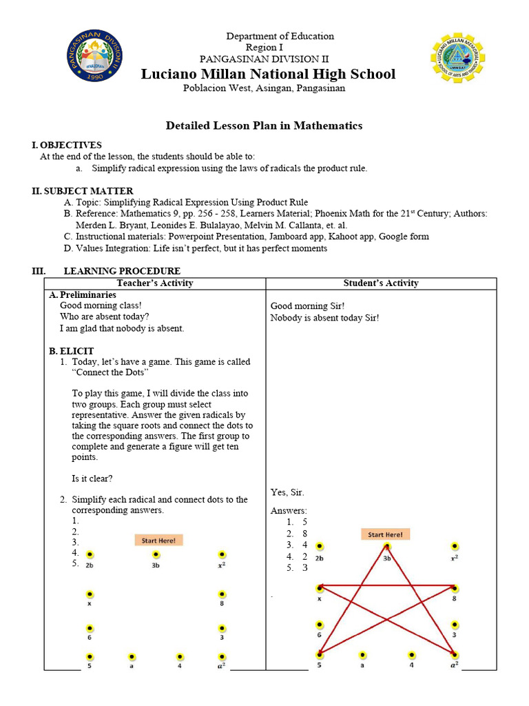 DETAILED-LESSON-PLAN-OLANTIGUE | PDF | Cognition | Learning