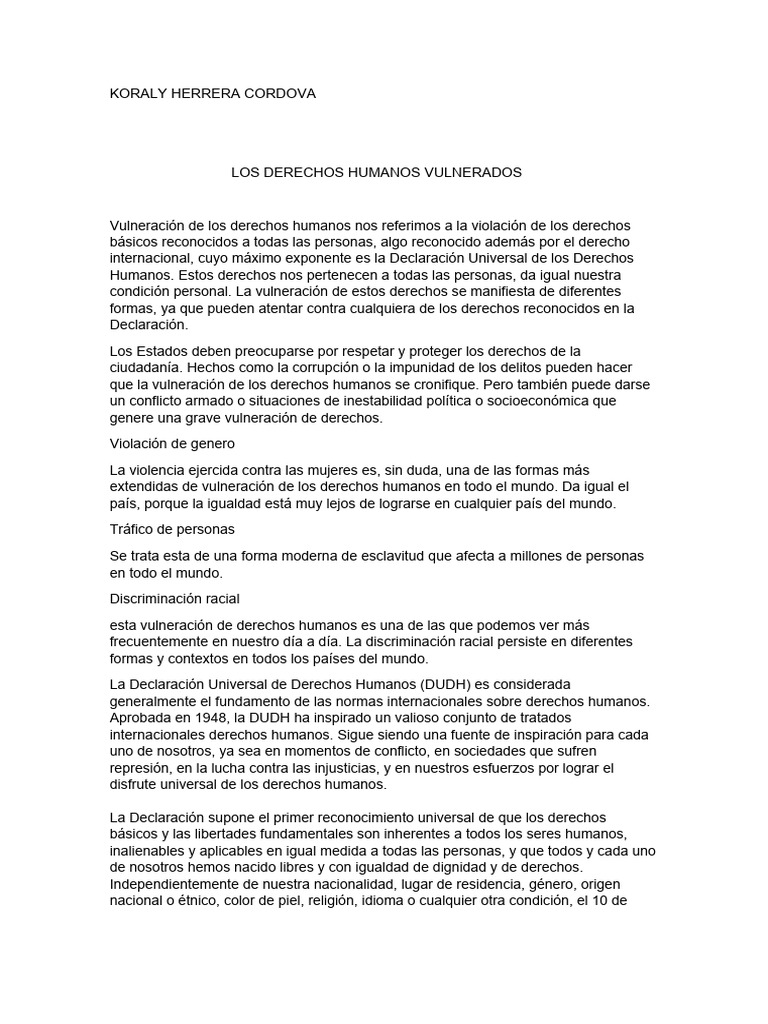Pac 3 Koraly Herrera Cordova | PDF | Derechos humanos | Derechos