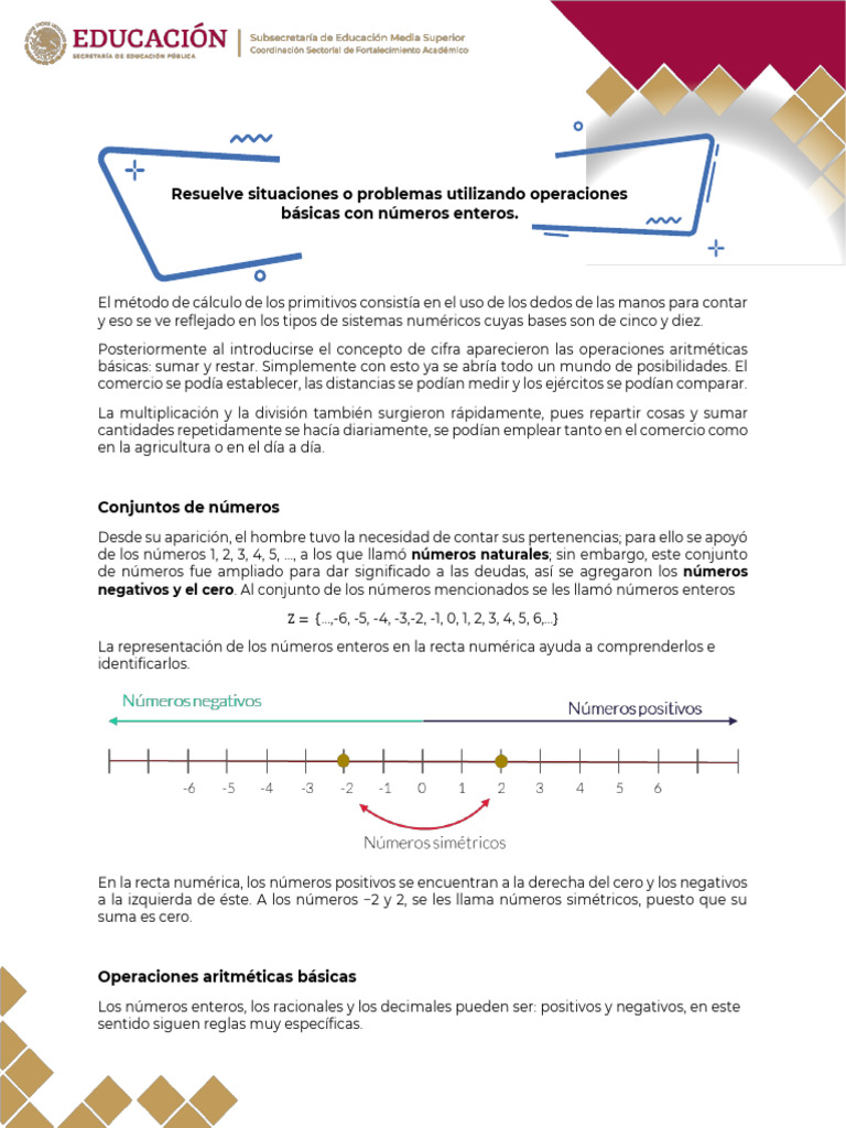 Mat01 Cont Enteros | PDF | Sustracción | Números