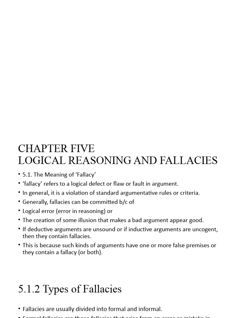 Cha 5 PPT(1) | PDF | Fallacy | Logic