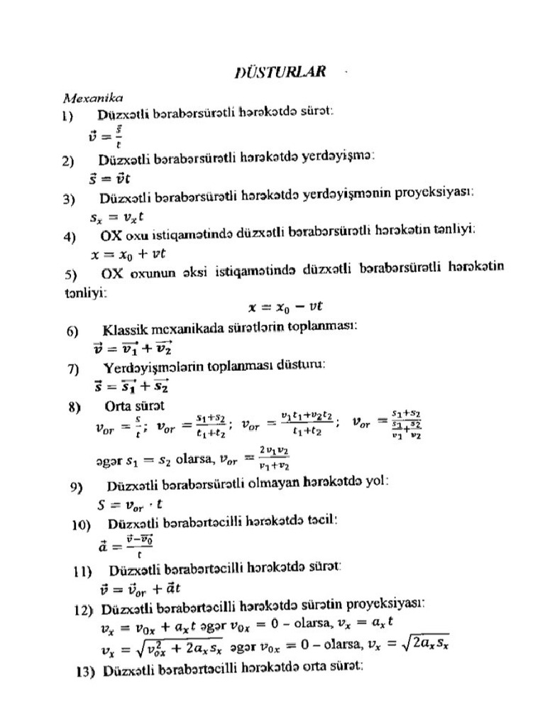 Fizikada Düsturlar, Vahidlər, Qrafiklər | PDF
