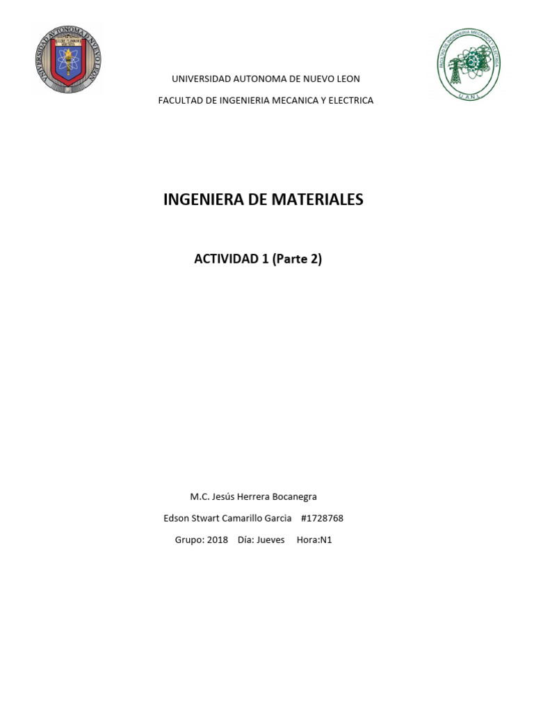 Ing. Materiales Act1Parte2 | PDF | Viga (Estructura) | Doblar
