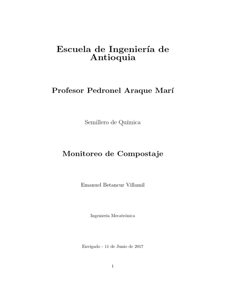 Monitoreo de Compostaje con Arduino | PDF | Compost