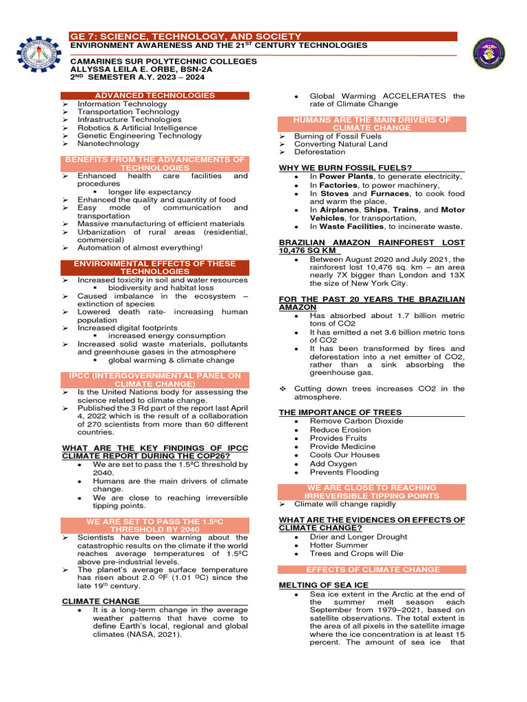 STS Topic 11 | PDF | Climate Change | Tropical Cyclones