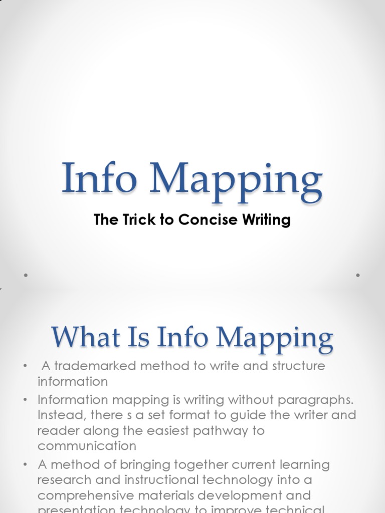 Info Mapping Abridged | PDF | Cognition | Cognitive Science