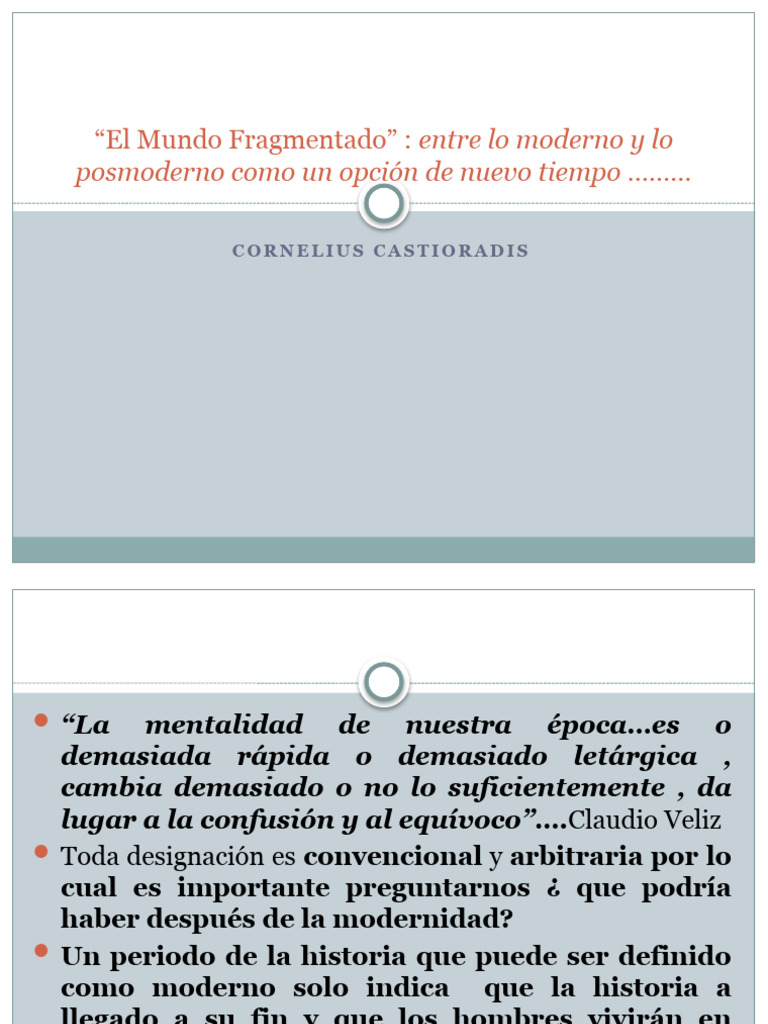 El Mundo Fragmentado | PDF | Georg Wilhelm Friedrich Hegel | Immanuel Kant