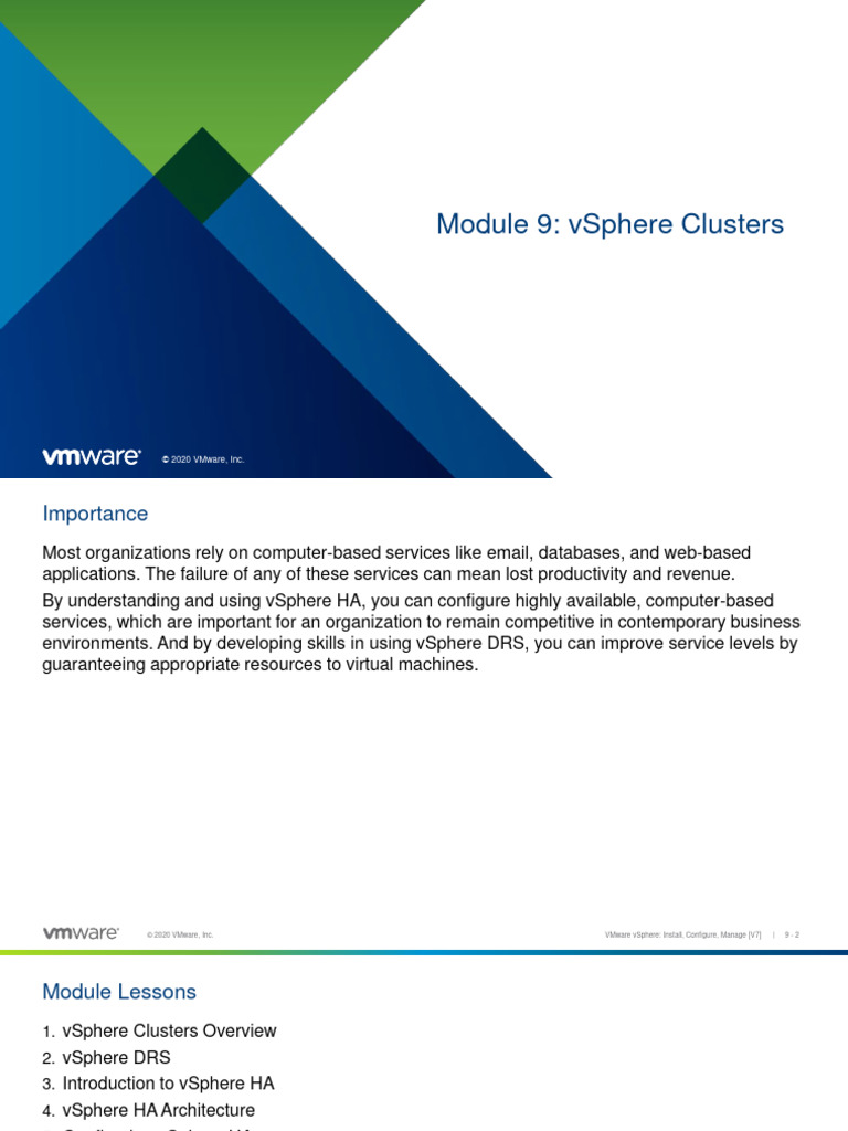 vSphere Clusters and DRS Overview | PDF | Virtual Machine | Computer ...
