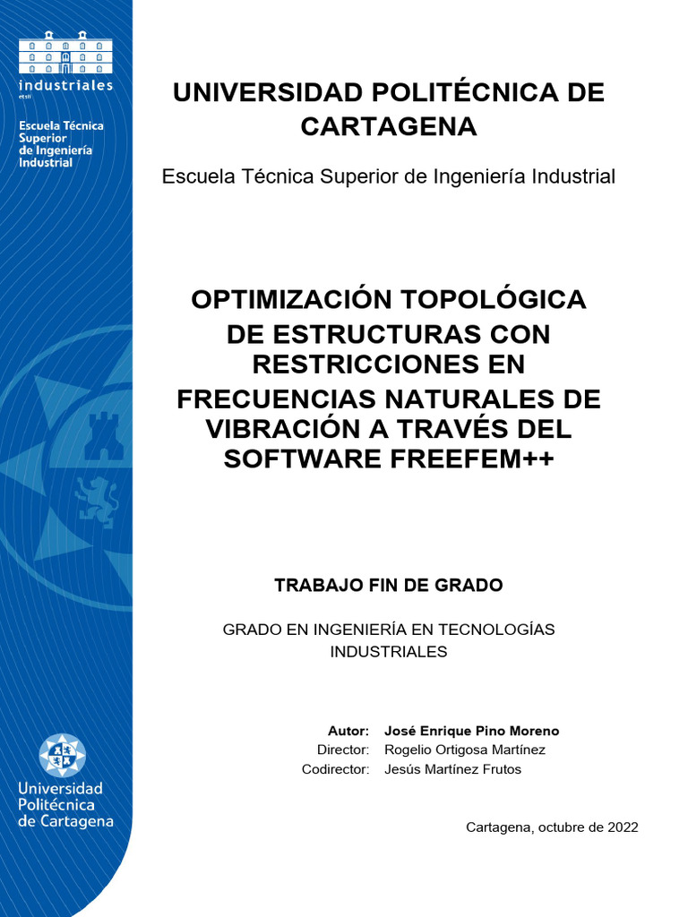 TFG Pin Opt | PDF | Optimización Matemática | Mecánica de Medios Continuos