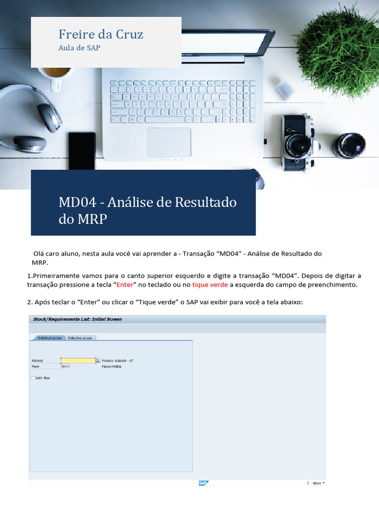 MD04 - Analise de Resultado Do MRP | PDF | Computadores