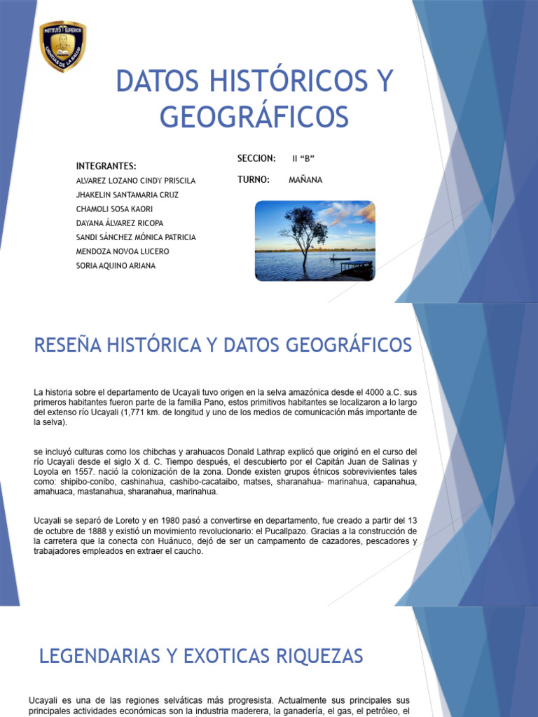 DATOS HISTÓRICOS Y GEOGRÁFICOS de Pucallpa | PDF | Ciencias de la Tierra