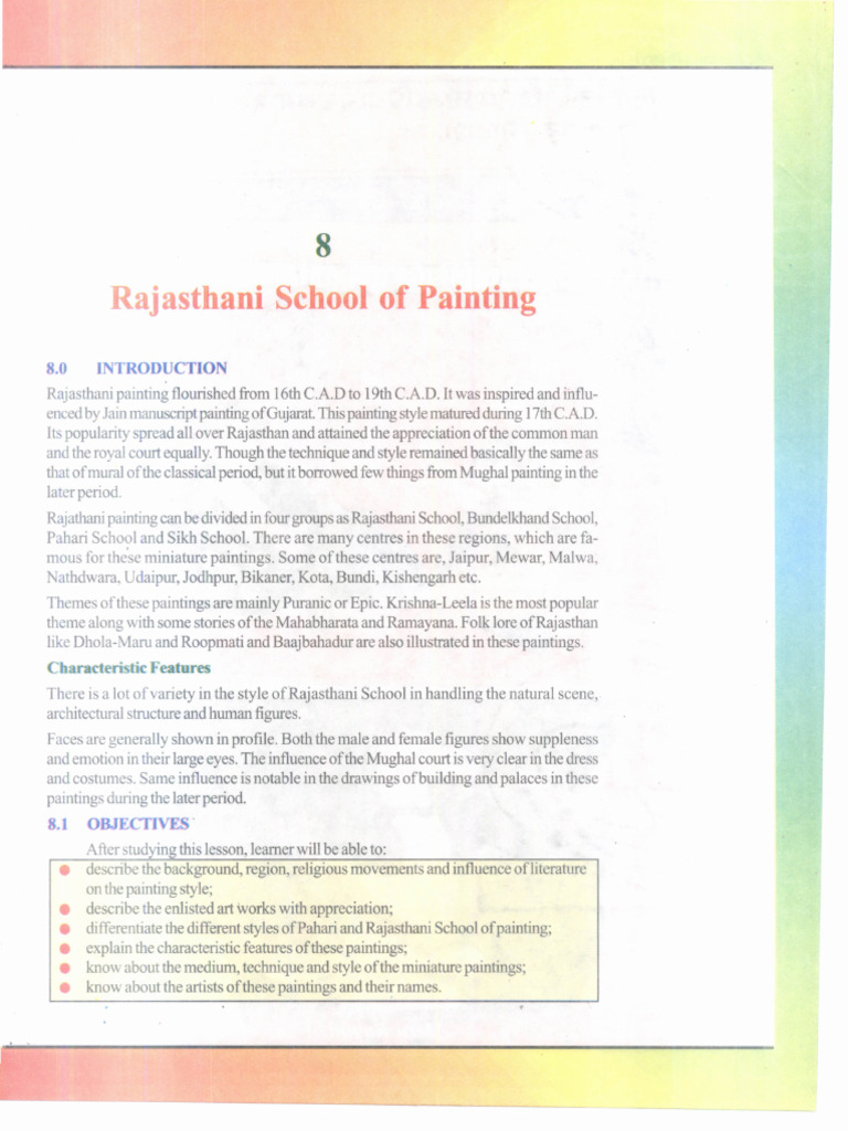 Rajasthani School of Painting | PDF | Paintings | Plastic Arts