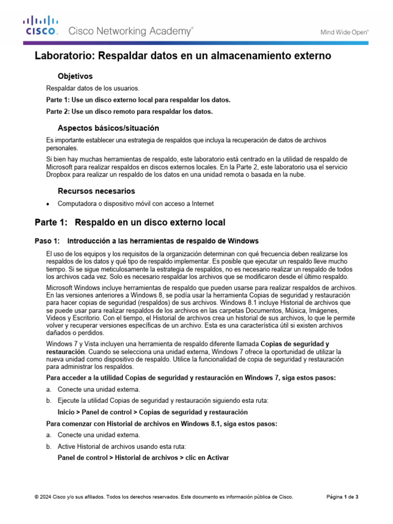 3.1.2.3 Lab - Backup Data To External Storage | PDF | Archivo de computadora | Computación en la ...