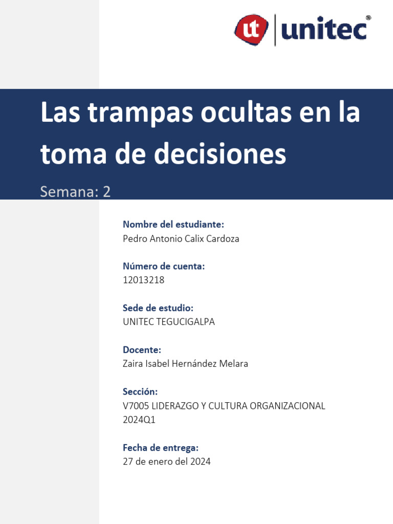 Las Trampas Ocultas en La Toma de Decisiones | PDF | Toma de decisiones ...
