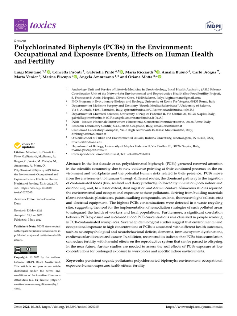 PCBS Exposure To Fertility | Download Free PDF | Polychlorinated ...