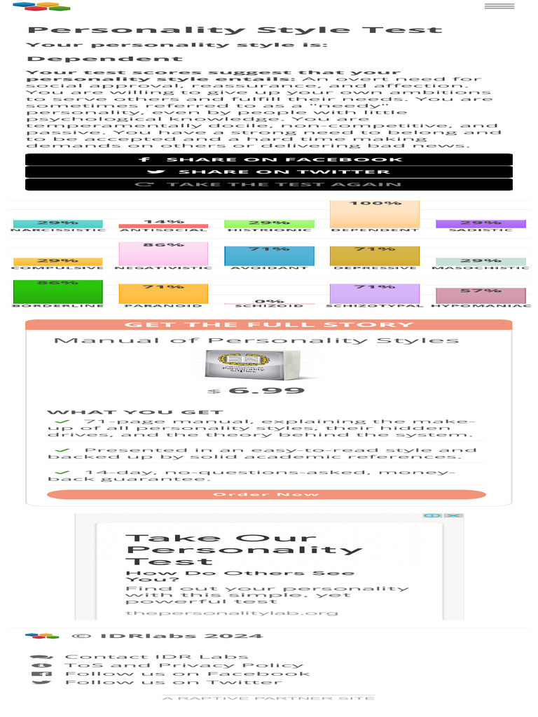 Personality Style Test | PDF