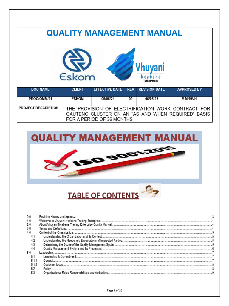 Quality Management Manual Overview | PDF | Quality Management | Quality ...