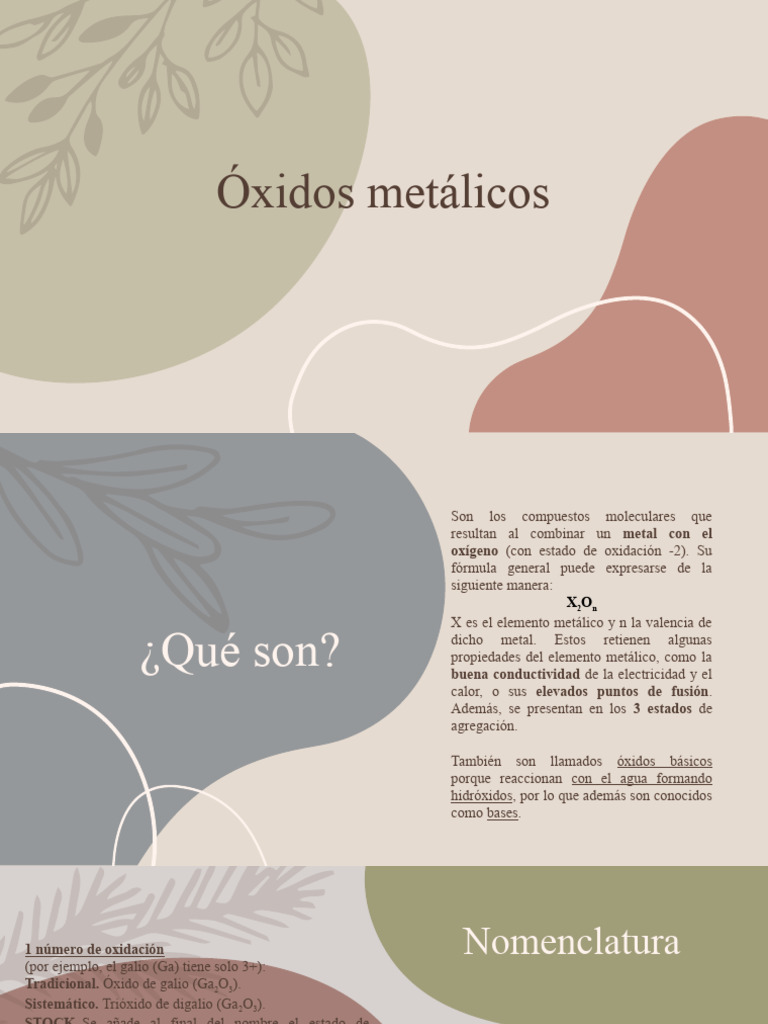 Óxidos Metálicos | PDF | Óxido | Conjuntos de elementos químicos