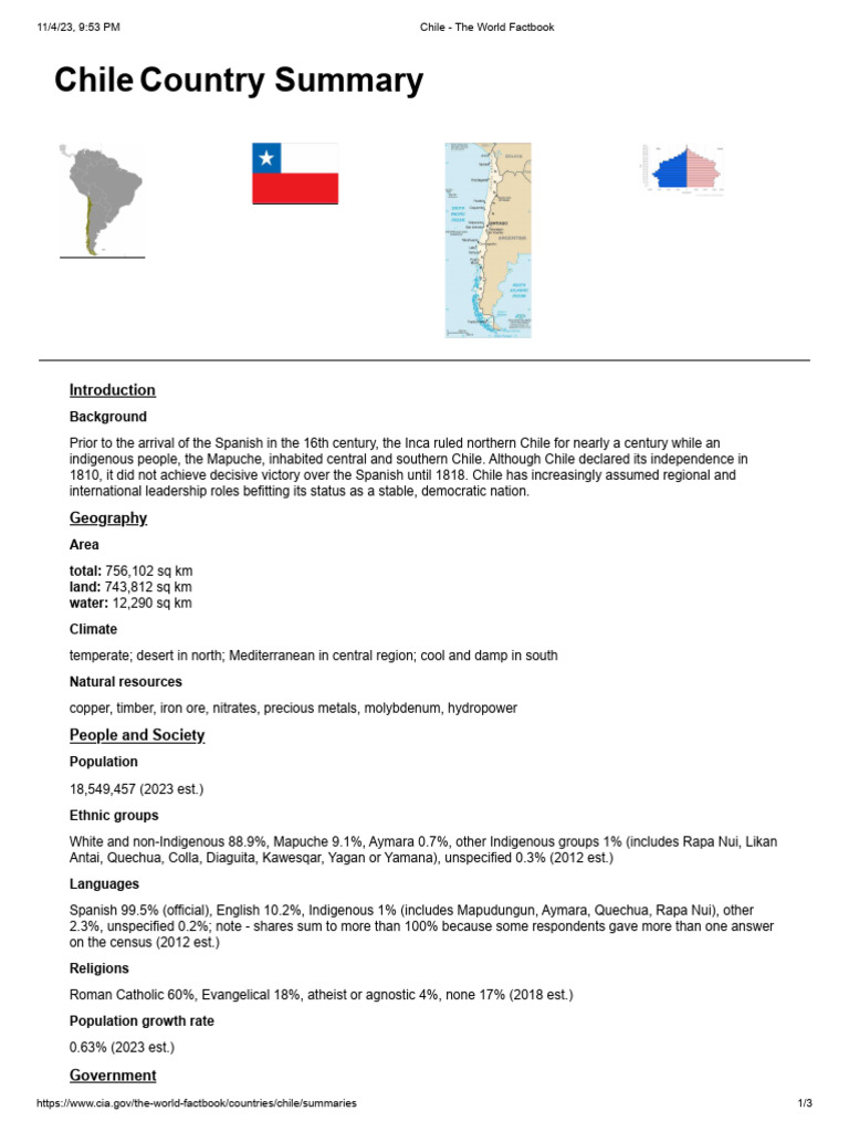 Overview of Chile: Geography, Economy, and Society | PDF | Chile ...