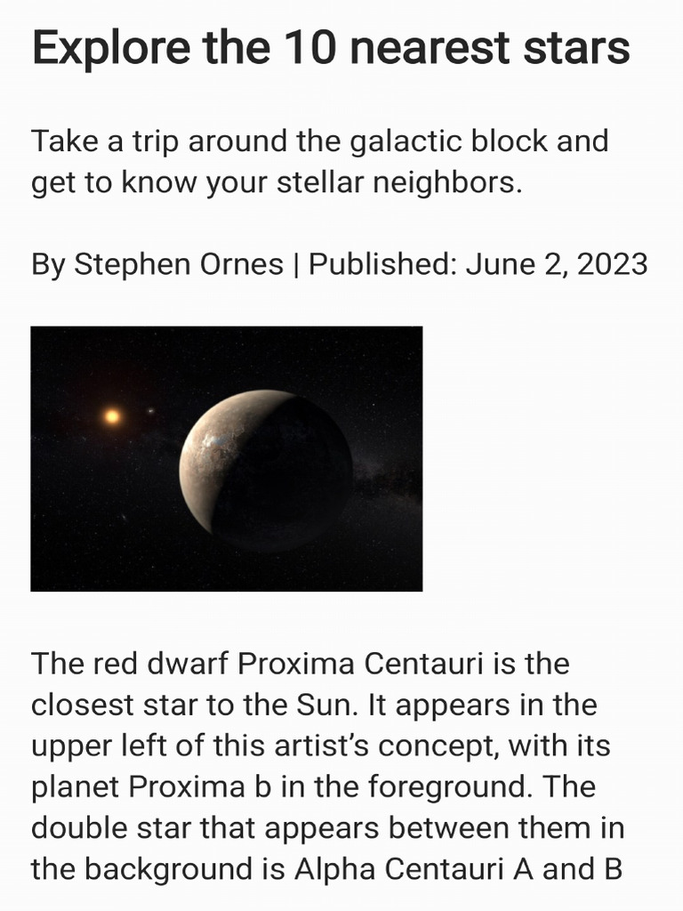 10 Nearest Stars | PDF