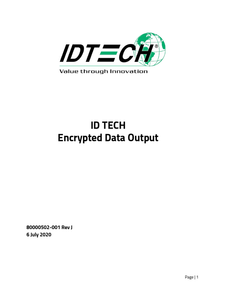 80000502-001 ID TECH Encrypted Data Output Formats | PDF | Emv | Encryption