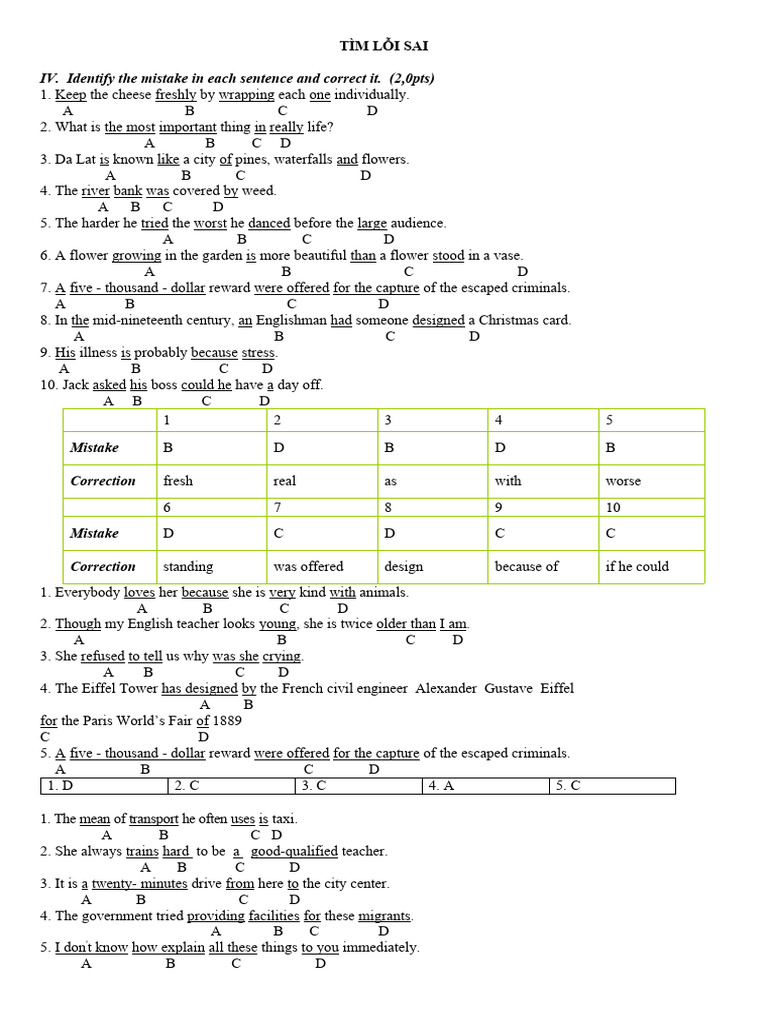 TÌM L I SAI (Đáp Án) | PDF