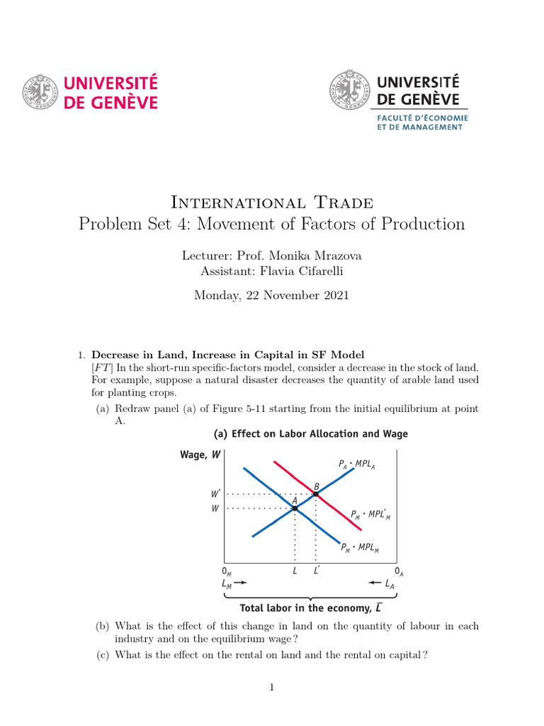 Problem Set 4 2021 | PDF | Labour Economics | Economic Equilibrium