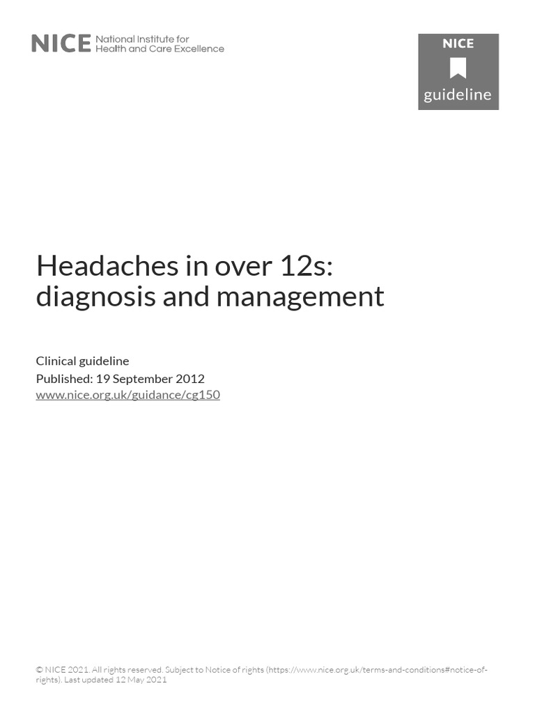 Headache Management Guidelines for Teens | PDF | Headache | Migraine