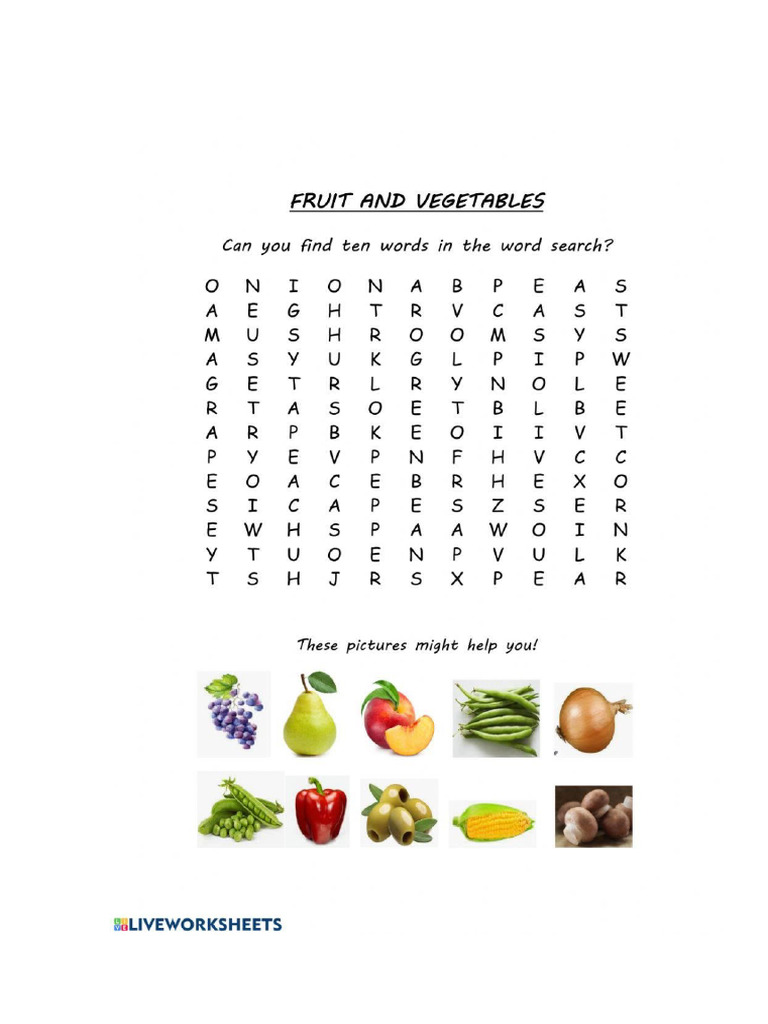 Fruits and Vegetables Puzzle Nov 18 | PDF