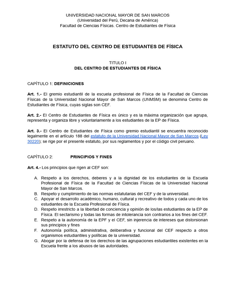 Estatuto CEF | PDF | Junta Directiva | Universidad
