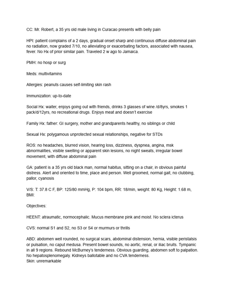 Abdominal SOAP Note | PDF