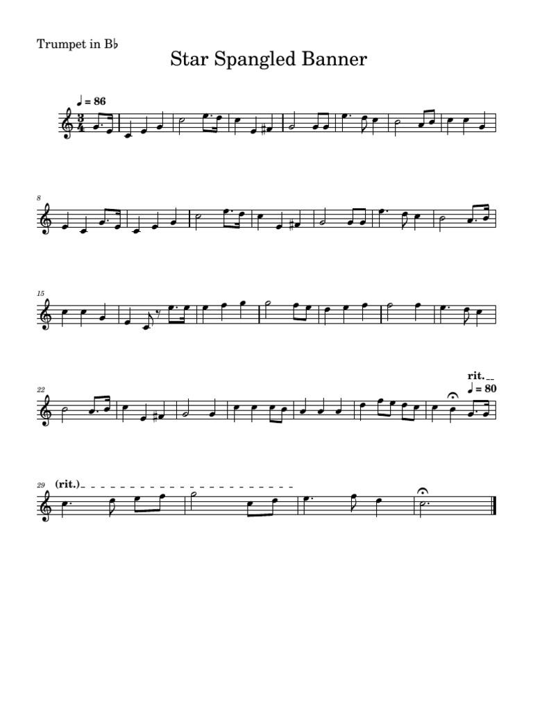 Star Spangled Banner Trumpet-Trumpet - in - BB | PDF