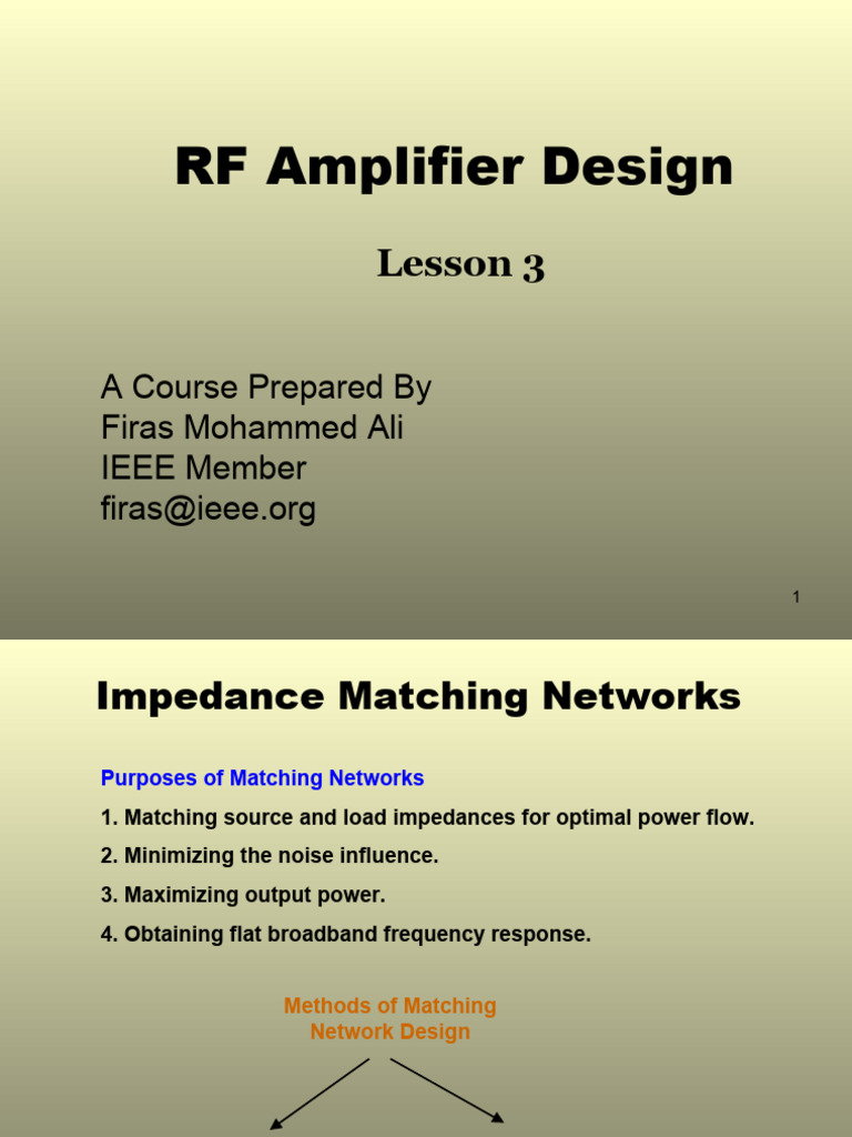RF Amplifier Design-Lesson3 | PDF | Telecommunications Engineering | Computer Engineering