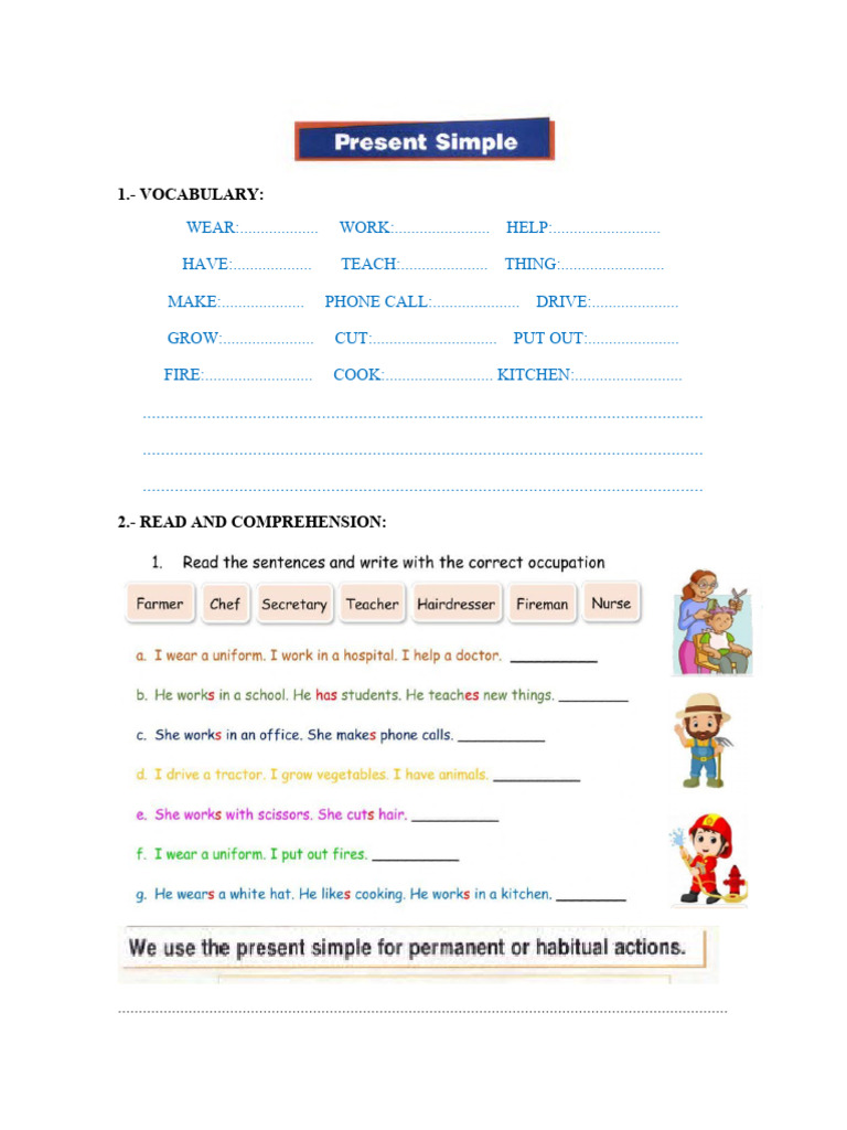 Firefighter Vocabulary & Grammar Guide | PDF