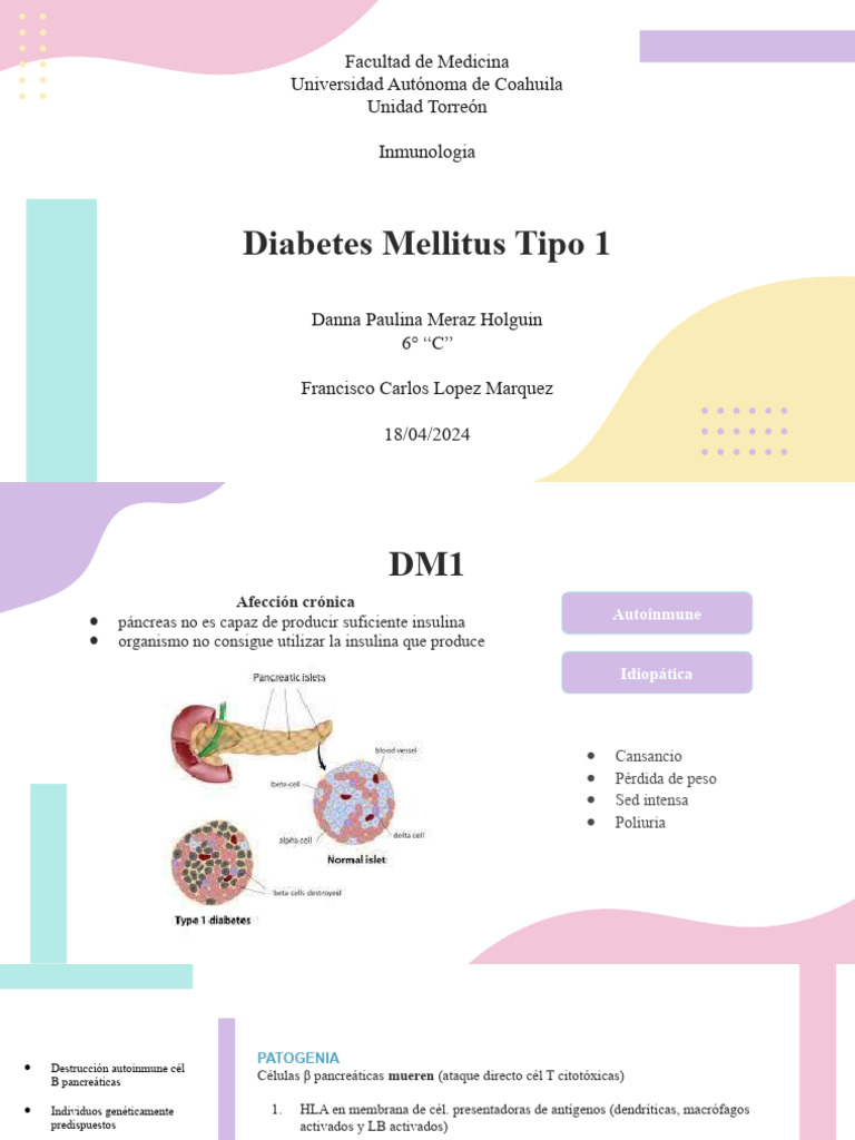Tema 8 Diabetes Mellitus Tipo 1 | PDF | Diabetes | Enfermedades endocrinas.