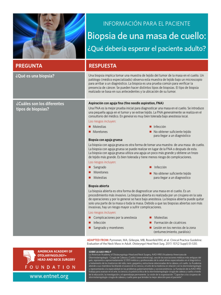 Guía de Biopsia de Masa en el Cuello | PDF | Biopsia | Especialidades ...