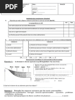 Contrôle SVT 1AC Semestre 2 | PDF | Roche sédimentaire | Sédiment