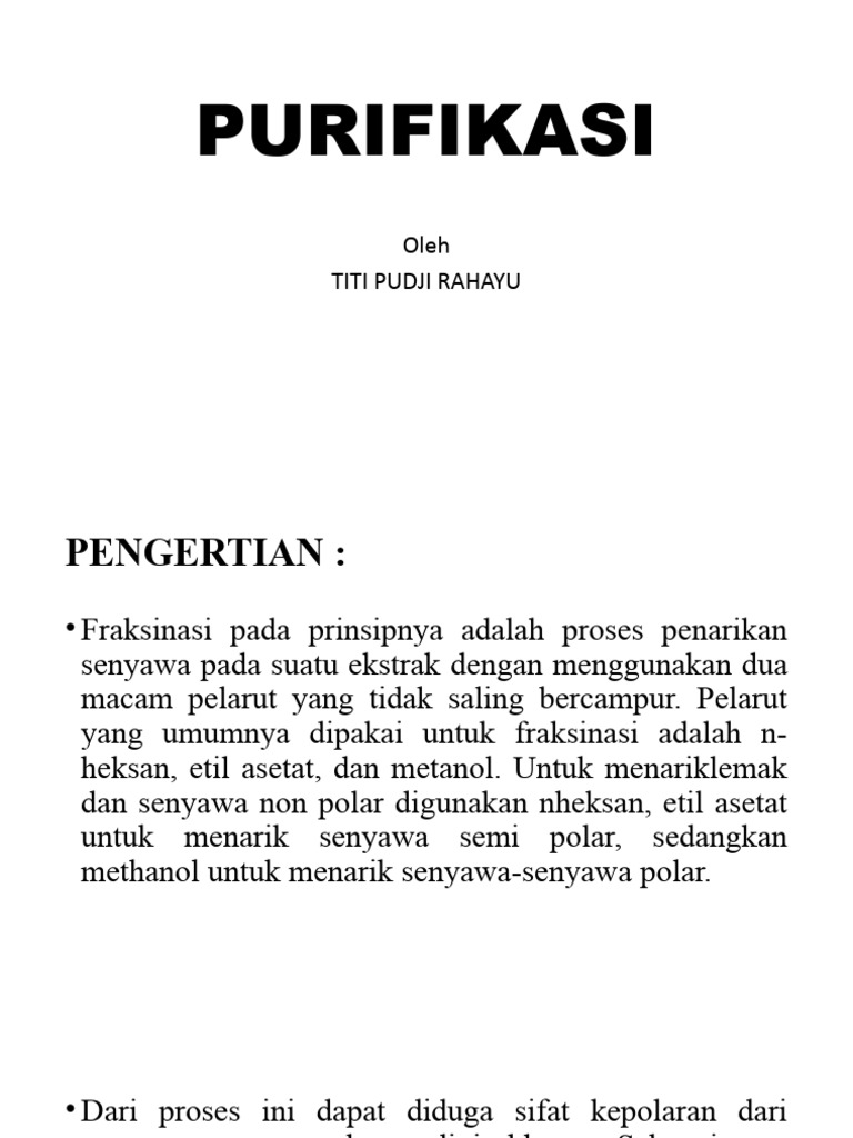 Purifikasi | PDF | Sains & Matematika