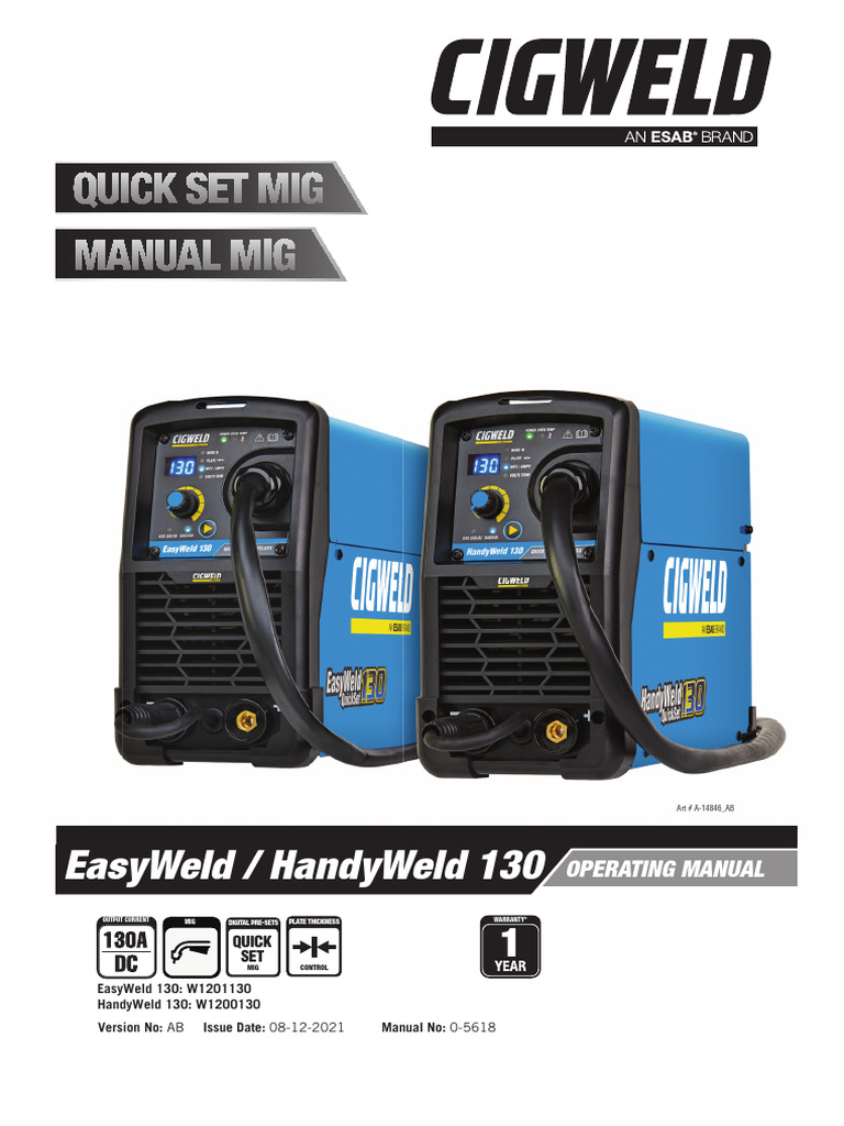 CIGWELD EasyWeld-HandyWeld-130 OM | PDF | Welding | Construction