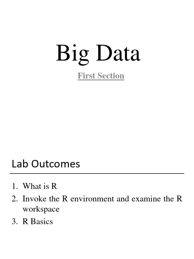 Big Data - Lab 1 | Download Free PDF | R (Programming Language) | Software Development