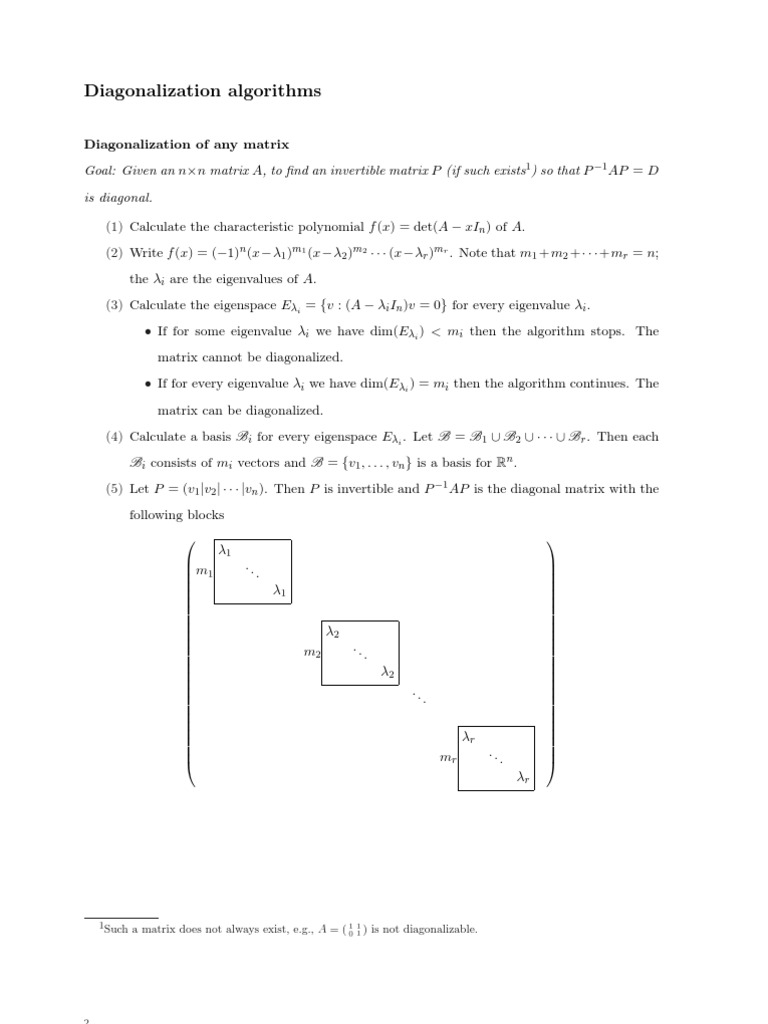 Diagonalization | PDF