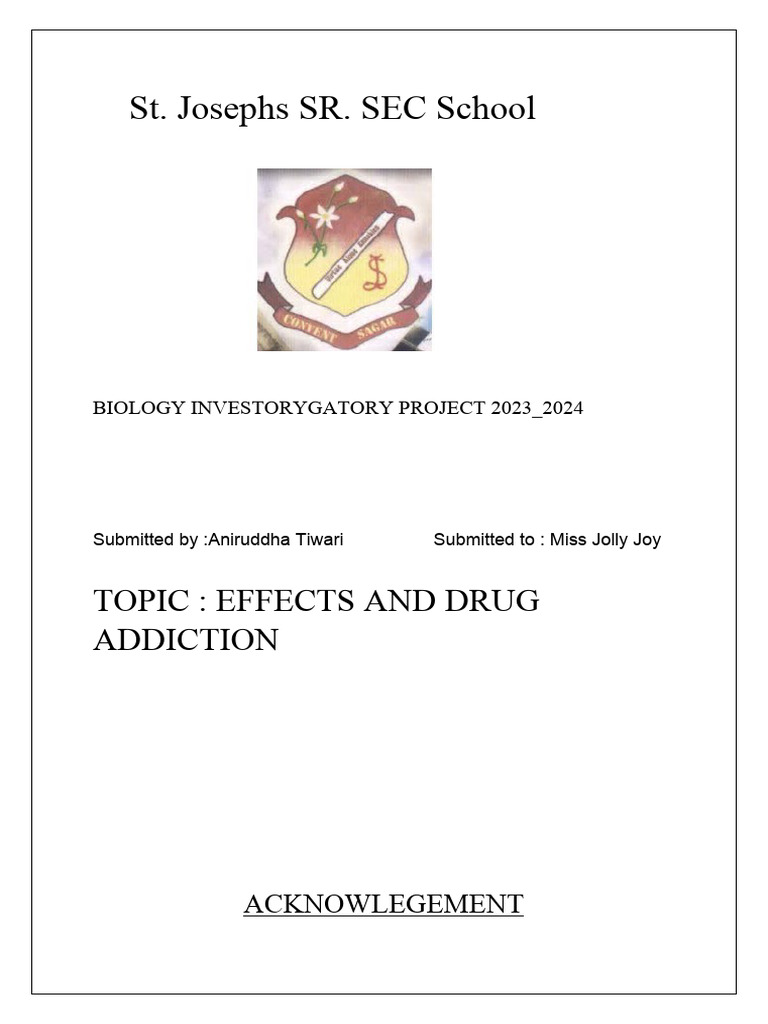 Drug Addiction Investigatory Project | PDF | Drug Rehabilitation ...
